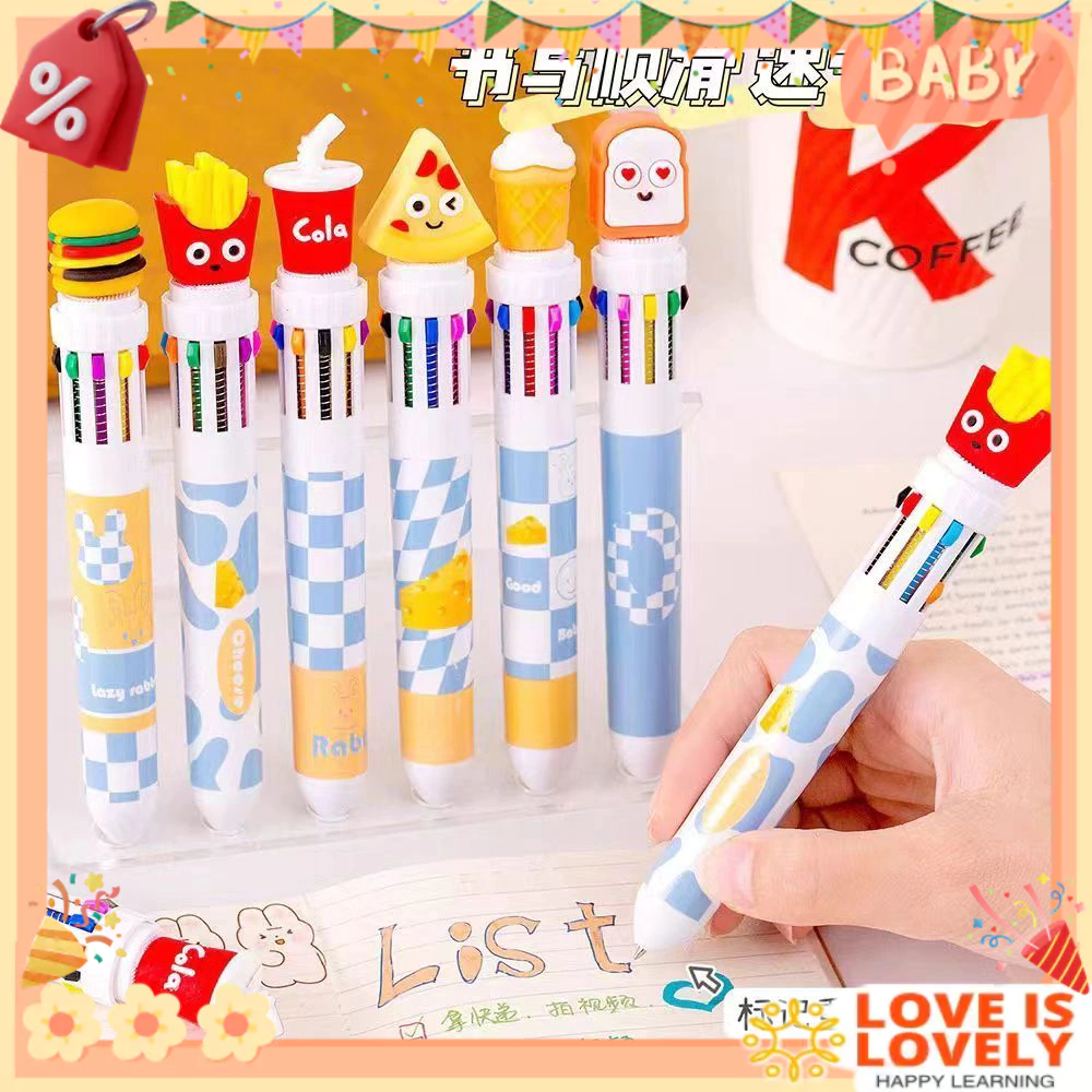 Multicolor Pen Ten Color Ballpoint French Fries Burger Graffiti Hand ...