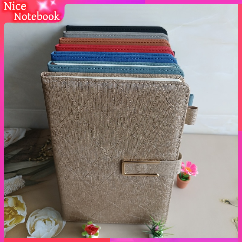 A5 Leather Writing notebook Magnetic Buckle Notebook College School ...