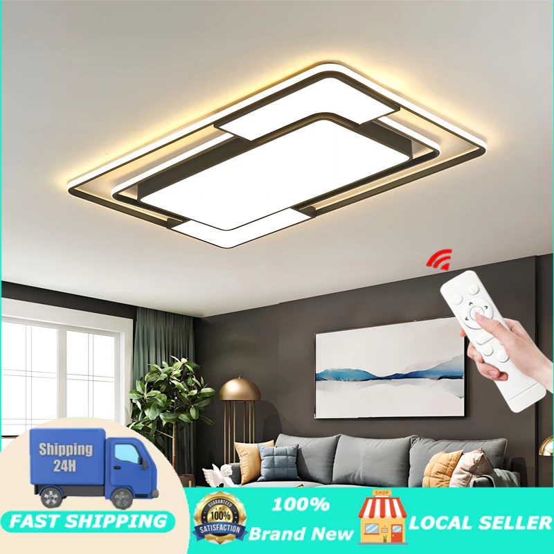 Modern Design LED Ceiling Light Tricolor Dimming Smart Remote Control ...