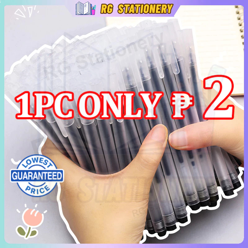 MUJI 50Pcs style ballpen Gel Pen Black Ball Pen 0.5mm W40 | Shopee ...