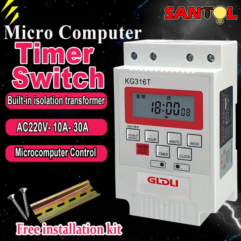 Digital Timer 220V 10A 30A Billboard Street Light Fully Automatic ON ...