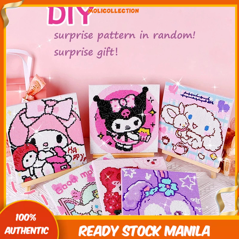 DIY Diamond Canvas Stickers Painting with Free Frame Cute Tabletop Home ...