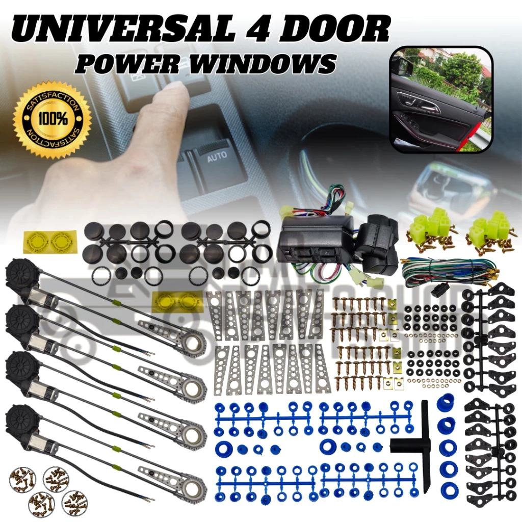 OAPC ELECTRIC 12 VOLTS UNIVERSAL TYPE POWER WINDOW KIT FOR 4 WINDOWS ...