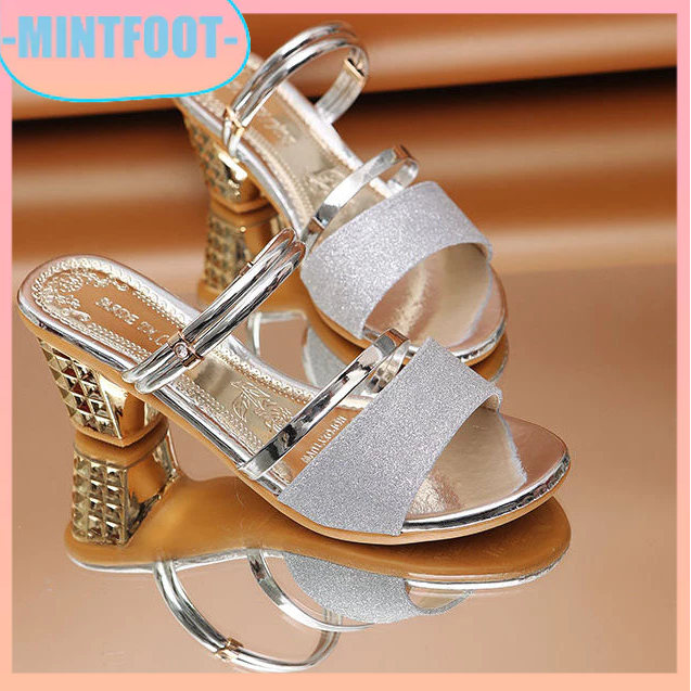Women's Pointed Toe Block Heel Sandals Korean Sandals Heels 2.5 Inches ...