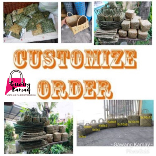 Plastic Bayong Bag/Native Bayong Bag or Box - Customize (Plastic/Pandan ...