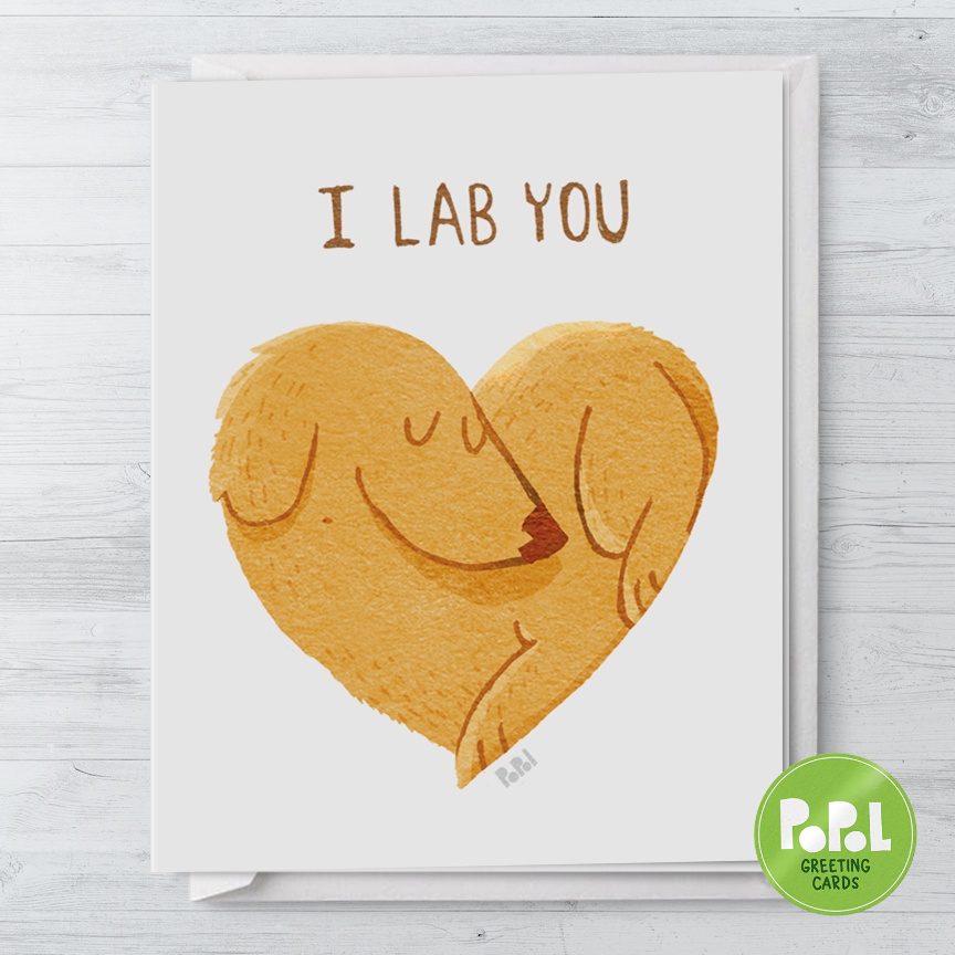 Popol - I Lab You Valentines Greeting Card Boyfriend Anniversary Love ...