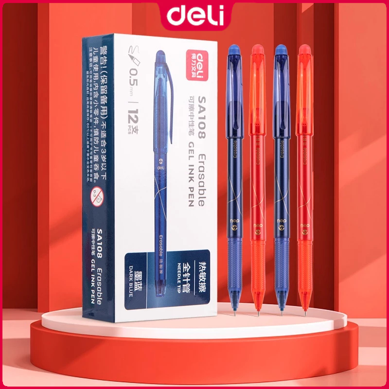 Deli SA108 Gel Pen 0.5mm Cap-pulling Erasable Full Needle Tube | Shopee ...