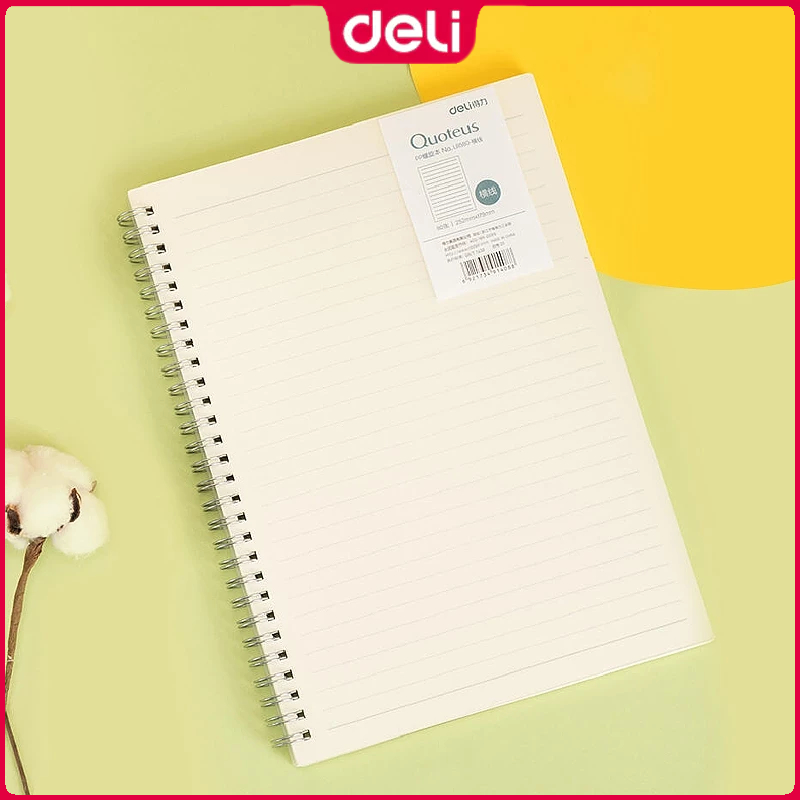 Deli LB580 B5 Spiral Notebook 80 Sheets Student Writing Stationery Line ...