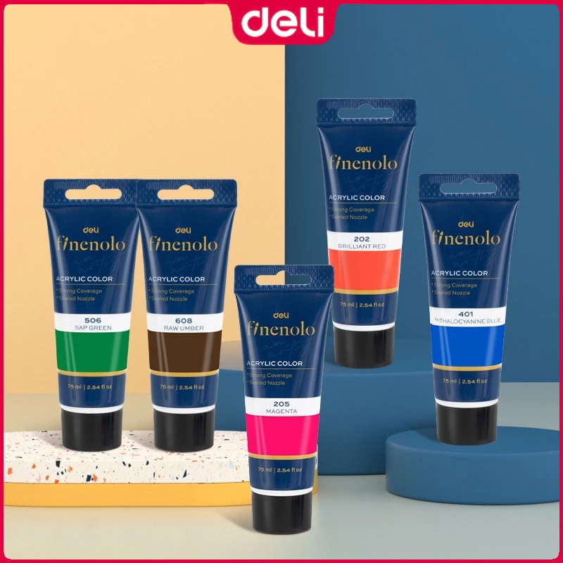 Deli 1PCS Acrylic Paint 75ml Art Painting Supplies EC75 | Shopee ...