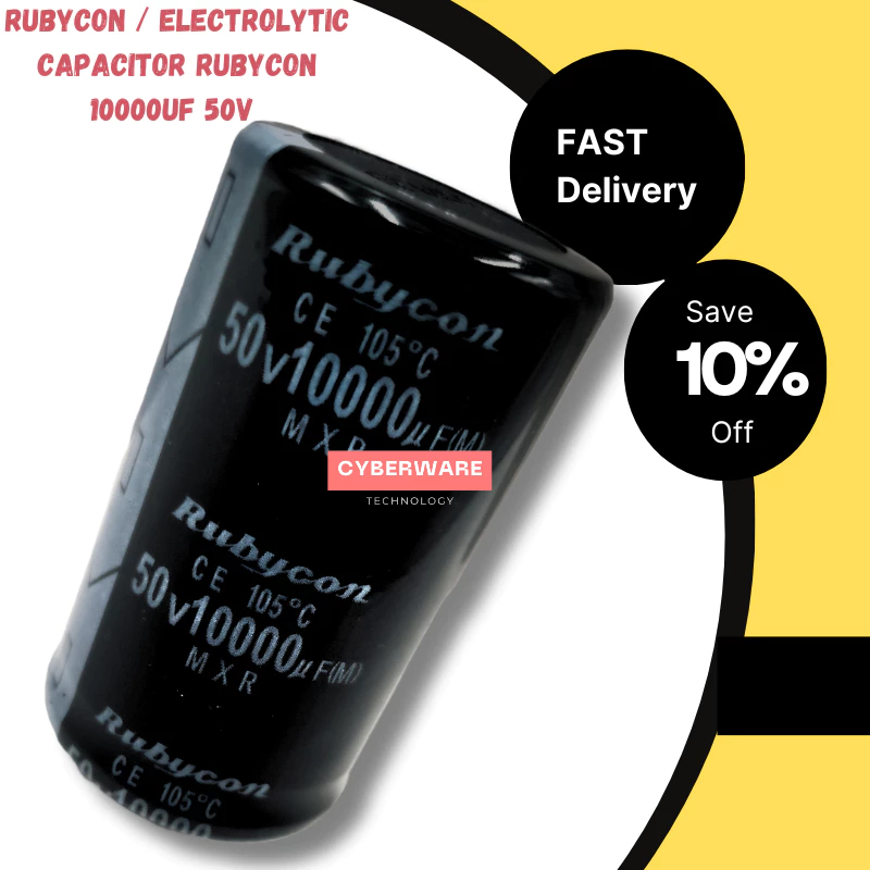 RUBYCON / ELECTROLYTIC CAPACITOR RUBYCON 10000uf 50V 10% TOLERANCE ...
