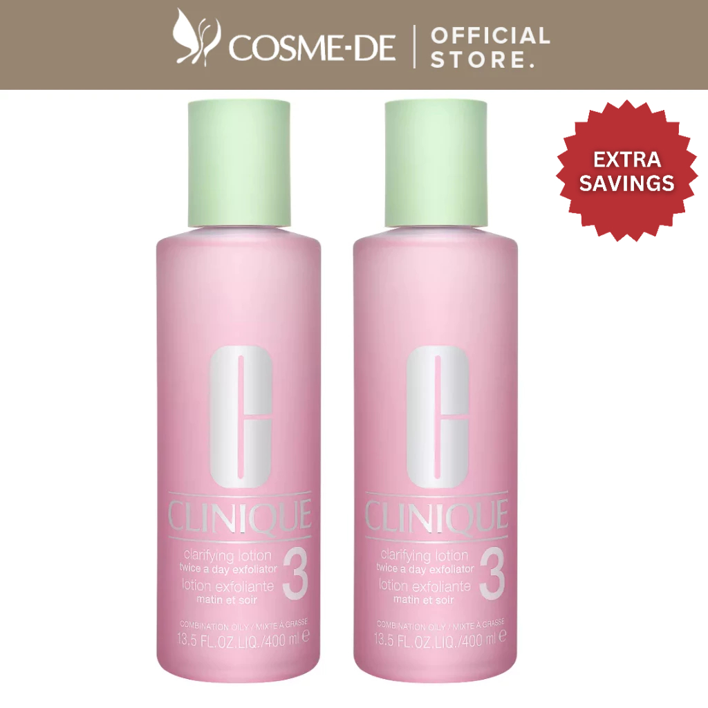 CLINIQUE Clarifying Lotion 3 Twice A Day Exfoliator 400ml X2 [EXCLUSIVE ...