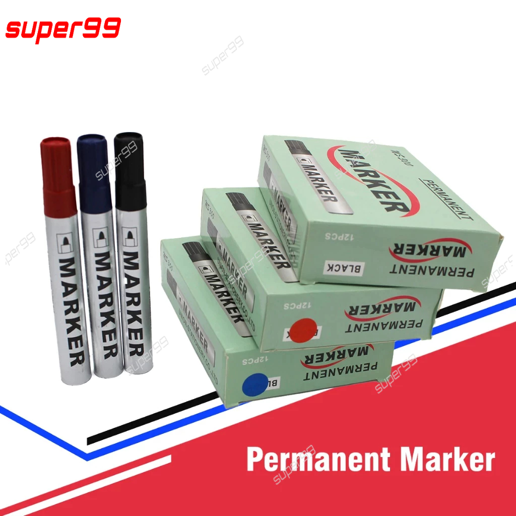 MS300 Permanent Marker Black, Red and Blue Pentel Pen 12pcs/box Office ...