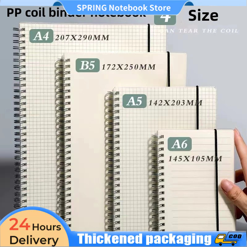 A6 B5 A5 Thickened student notebook High Quality Spring Notebook notepad line/grid/blank ...