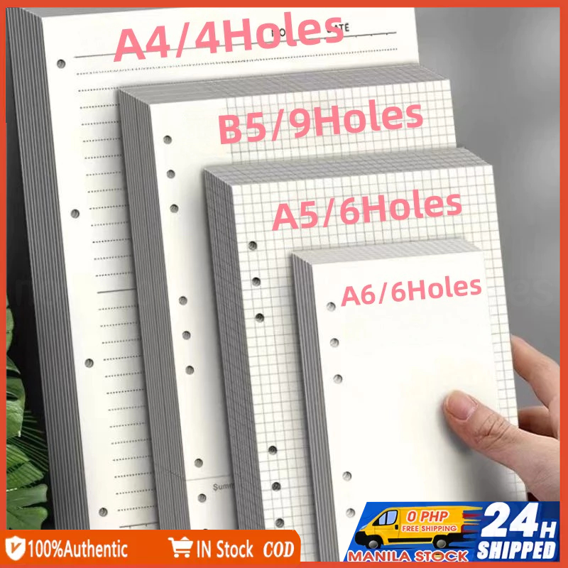 4/6/9 holes Refill pages Loose Leaf Notebook Refill Spiral Binder Inner ...