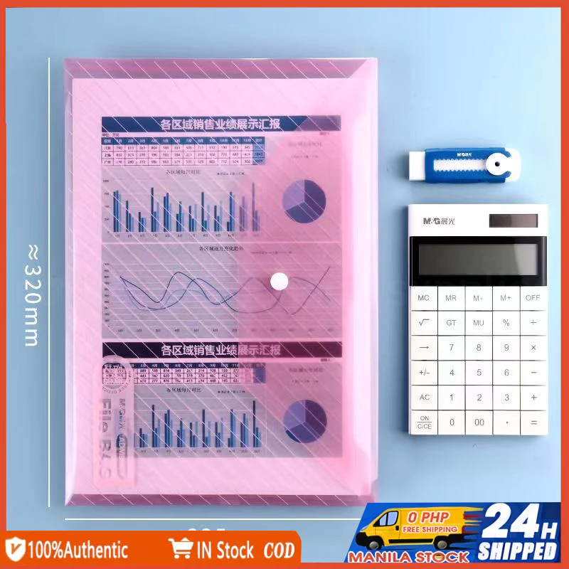 A4 Transparent Envelope Folder Clear Snap Button File Case Plastic ...