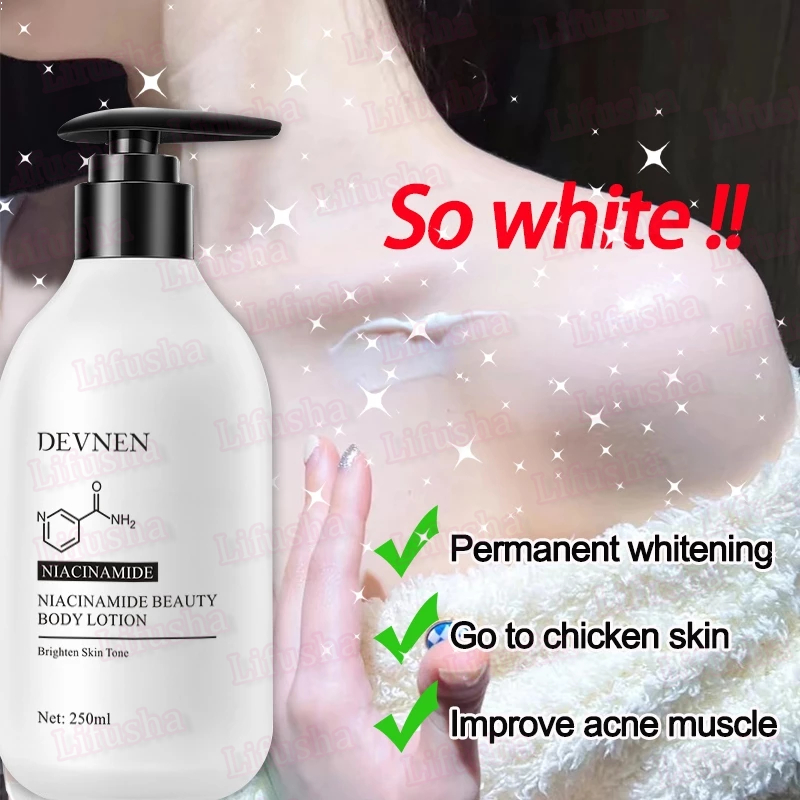 DEVNEN Niacinamide Whitening Body Lotion Moisturizing Healthy Improve Lightening Dark Skin 250ml ...