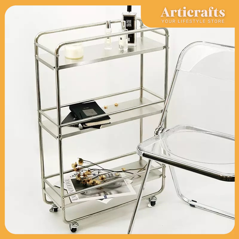 Nordic Medieval Design Narrow Shelve Trolley | Shopee Philippines