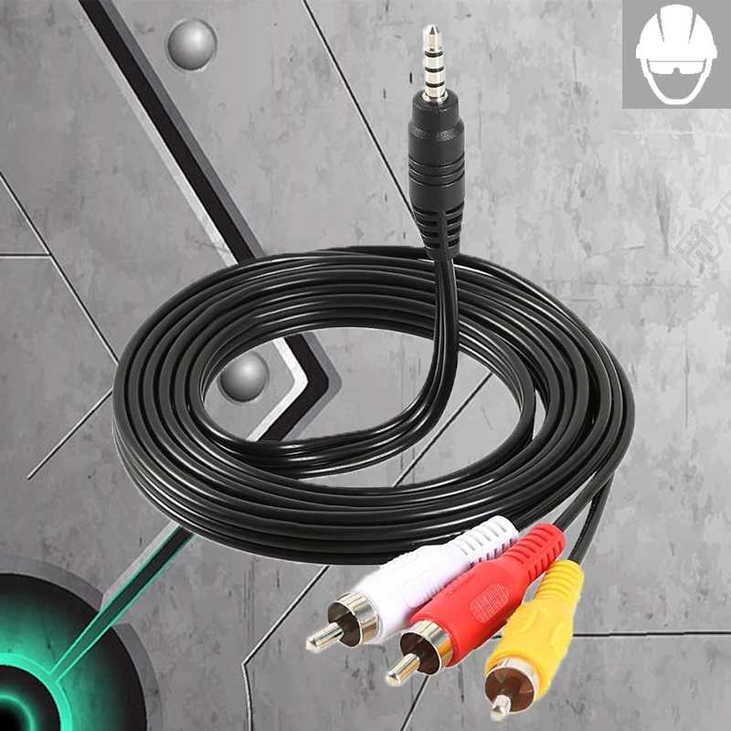 3-in-1 AV Cable 1 Meter 3.5mm Digital Audio aux Video Adapter Cable | Shopee Philippines