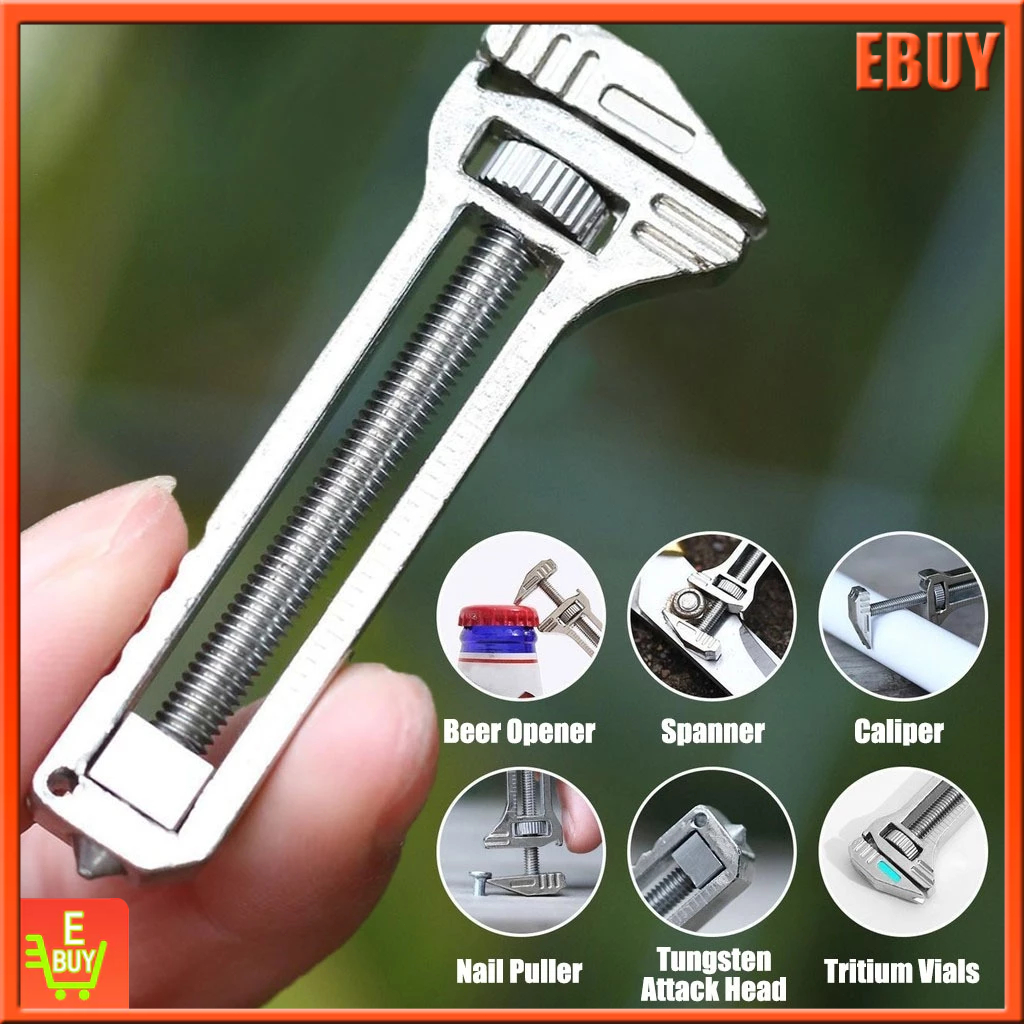 Titanium Mini Spanner Multitool Can be used as Beer Opener Nail Puller ...
