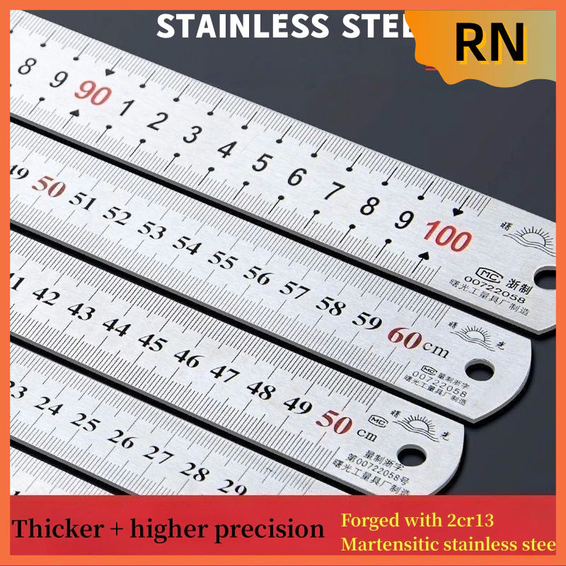 Stainless Steel Ruler Metal Aluminum Ruler Drawing Multi Purpose Metric ...