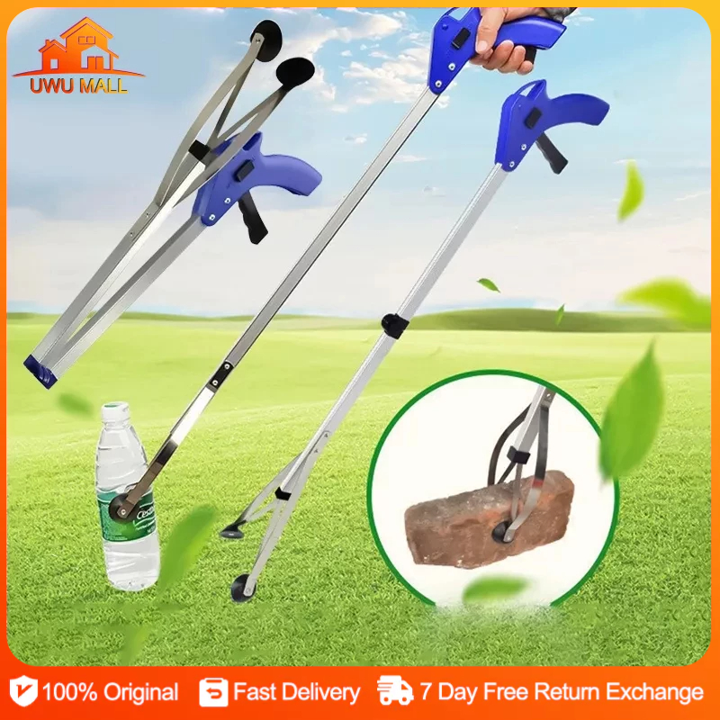 Foldable Garbage Waste Leaves Picker Long Metal Arm Grabber Garbage ...