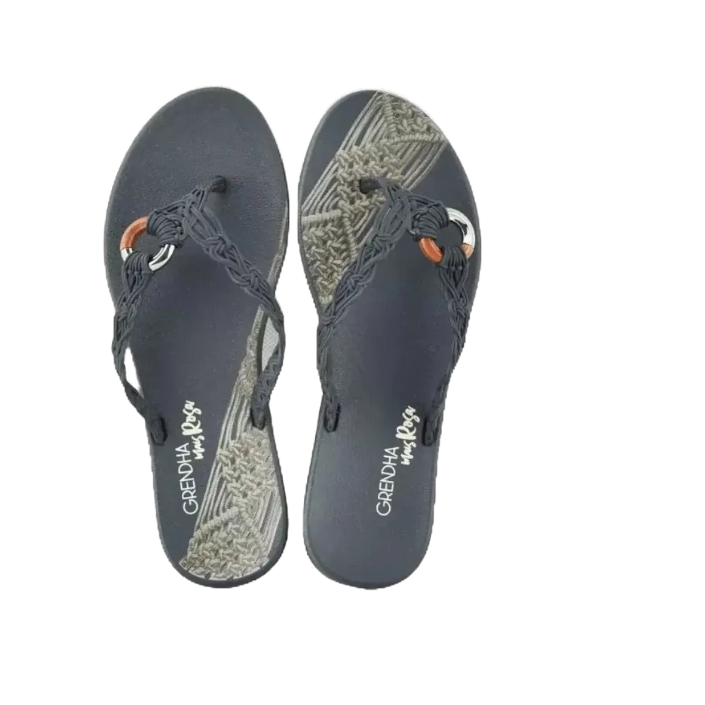 Grendha Cacau + Rosa Tramas Black Women's Slippers | Shopee Philippines