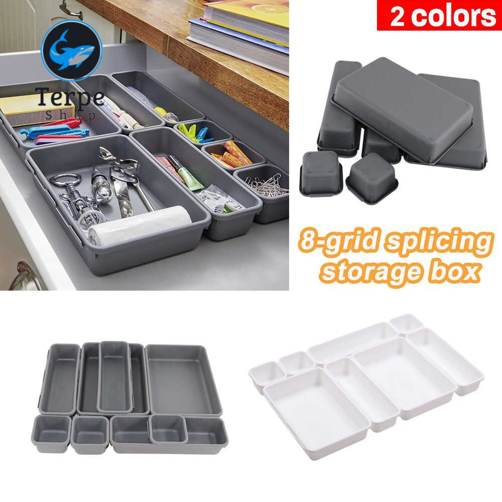 8pcs Desk Dividers Drawer Organizer Box Trays Shallow Drawer Organizer ...