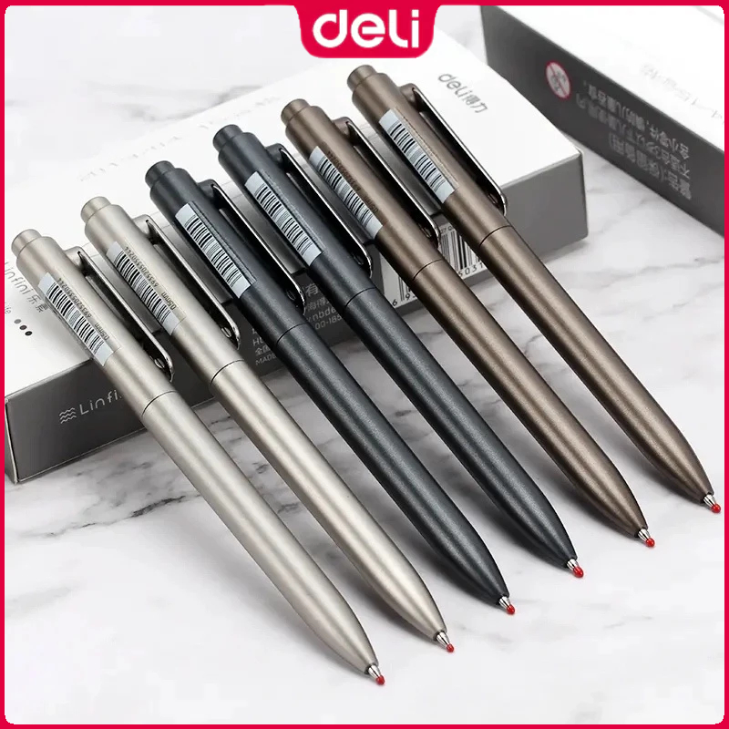 Deli A12 Metal Gel Pen 0.5mm Black Smooth Writing Sign Pens School ...