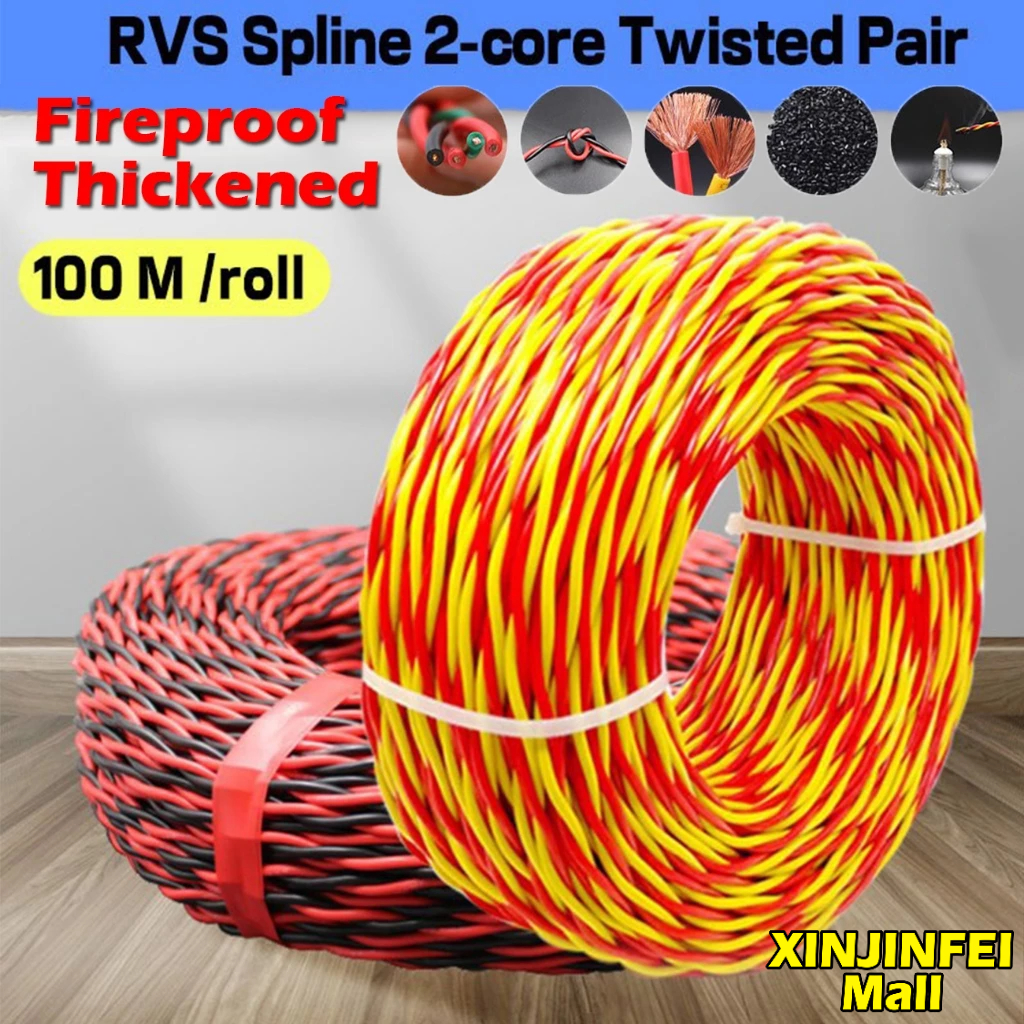 Twisted Pair Wire 18AWG 1.5 Square RVS Cable 50m 100m Copper Electric ...