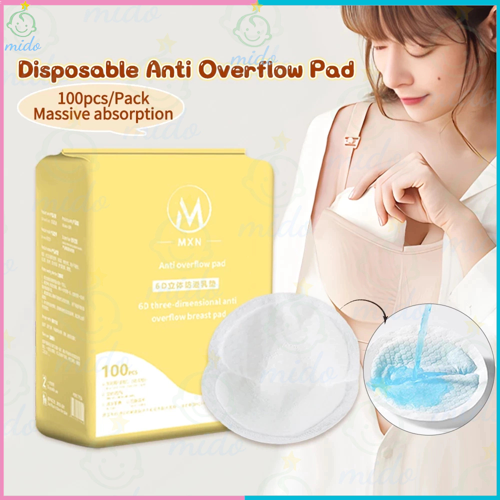 MD 100pcs Disposable Breast Pads cotton Anti Overflow Breast Milk Pad ...