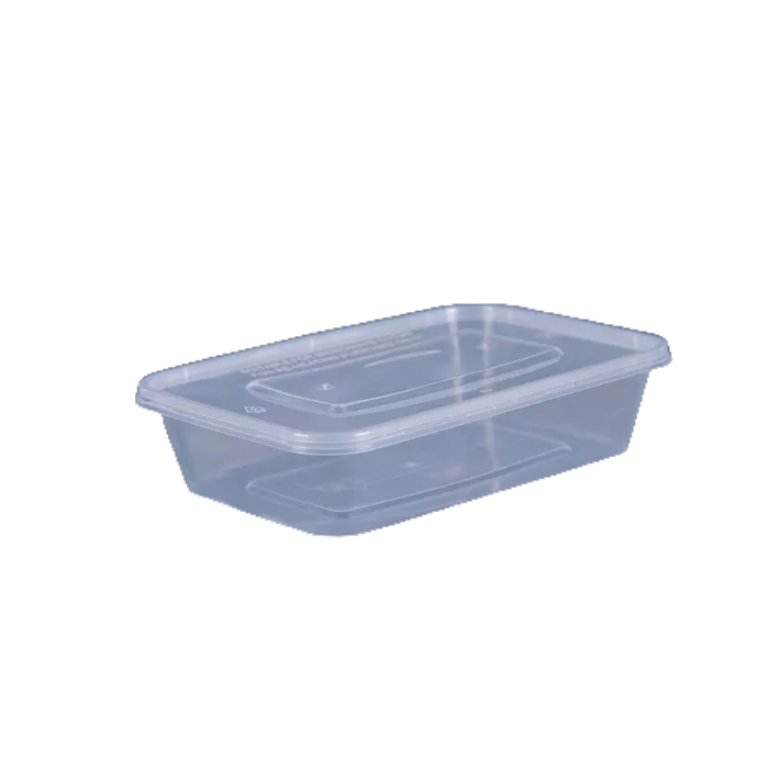 500ml Disposable Microwave Clear PP Plastic Rectangular Food Container ...