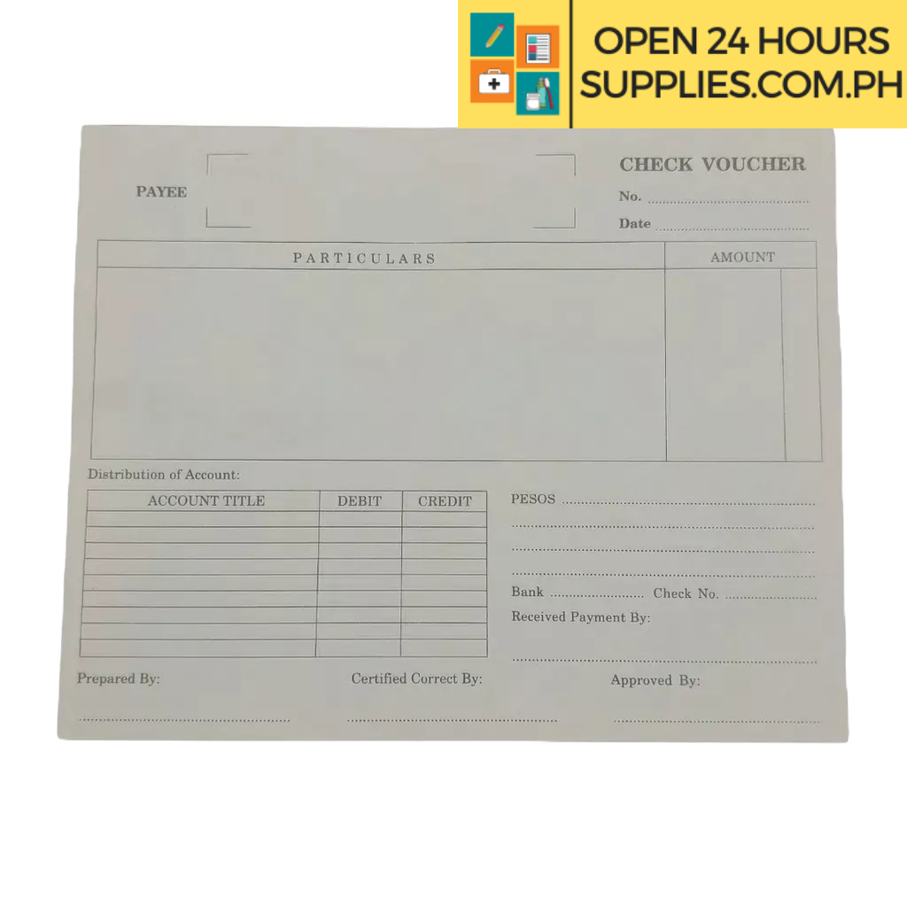Check Voucher 8 X 6 Inch For Business Use with duplicate copy (black ...