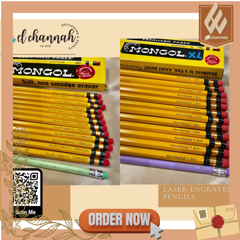 El Channah - LASER ENGRAVED PERSONALIZED PENCIL | Shopee Philippines