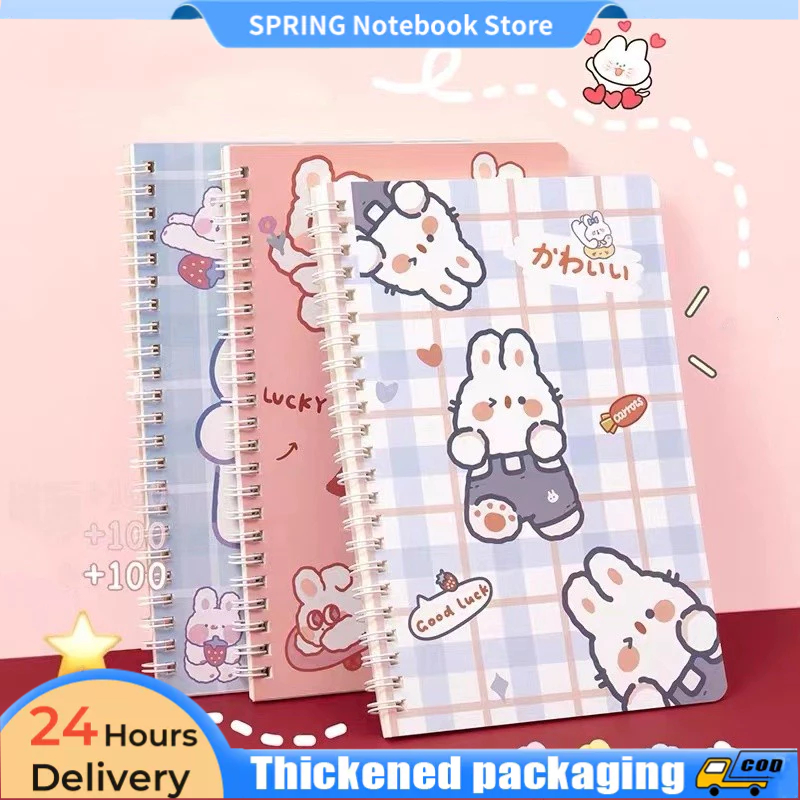 A5 Cartoon Coil Notebook Spiral Landscape aesthetic notepad Student ...