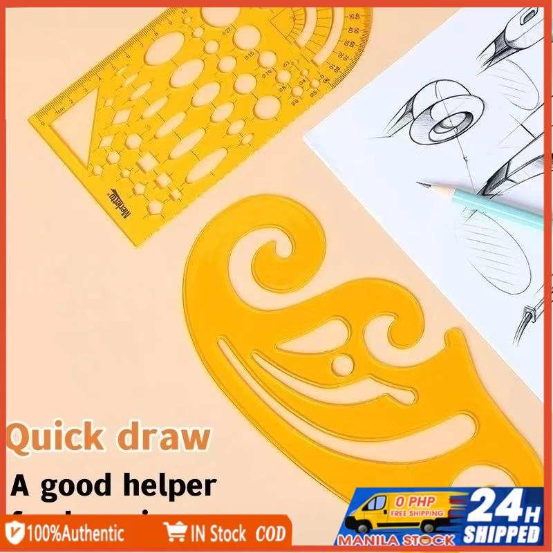 Drawing Template Ruler Stencil Mechanical Oval Various Shapes Rulers ...