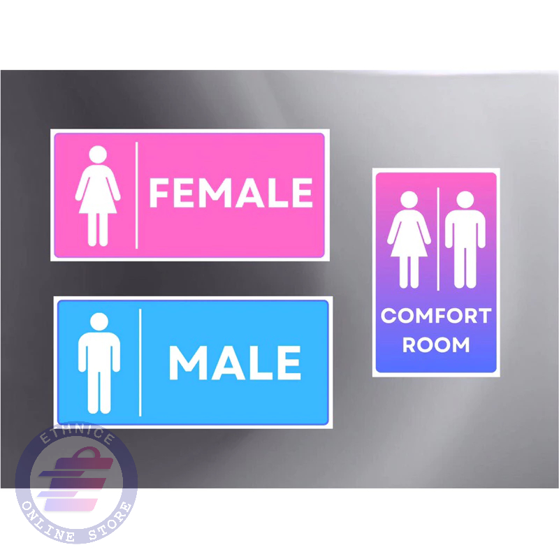 Comfort room, toilet, or restroom door sign - vinyl sticker | Shopee ...