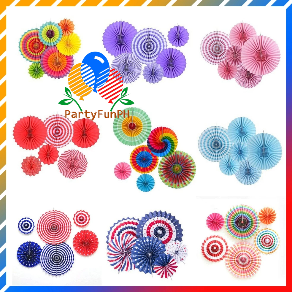[PartyFunPh] 6In1 Paper Fan Set Party Rosette Birthday Party ...