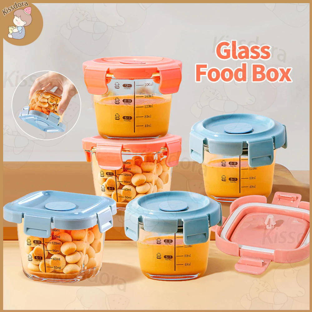 Kissdora Portable Baby Glass Big Food Box Storage Freezer And Heat ...
