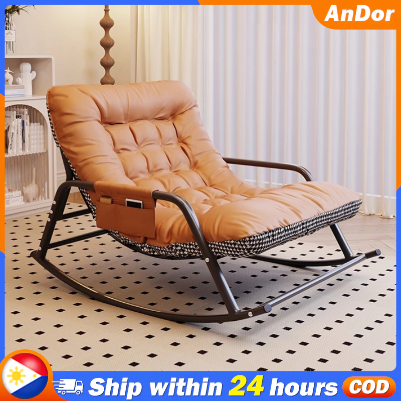 Nordic style recliner sofa rocking chair nap balcony lazy chair double ...