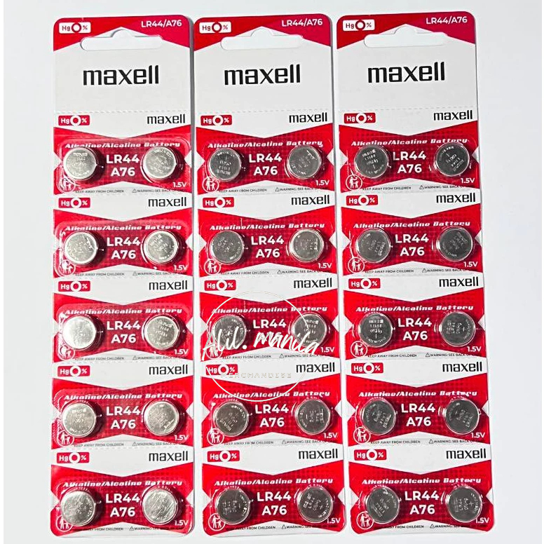 10pieces LR44 A76 L1154 AG13 357 SR44 303 Original Maxell Alkaline Battery | Shopee Philippines