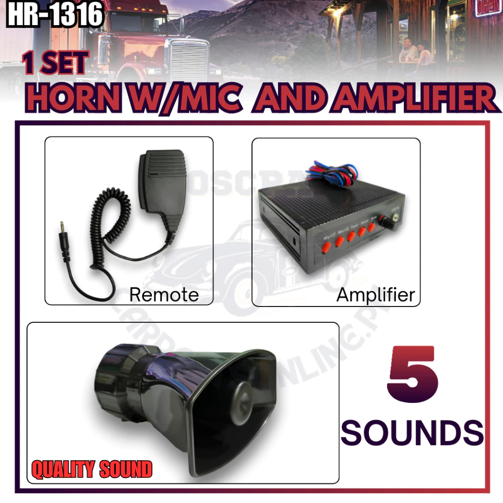 OSCPA 5 SOUNDS CAR POLICE SIREN HORN WITH MIC AND AMPLIFIER SYSTEM ...