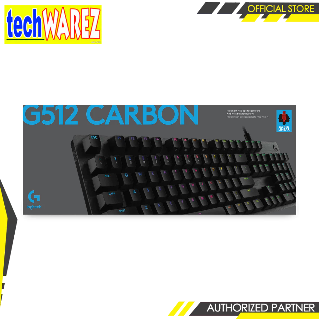 Logitech G512 Carbon Gx Red Linear Switch RGB Mechanical Gaming ...