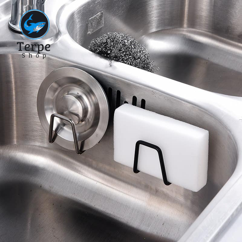 1pc Self Adhesive Kitchen Stainless Steel Sink Sponges Holder Drain Drying Rack Kitchen Wall ...