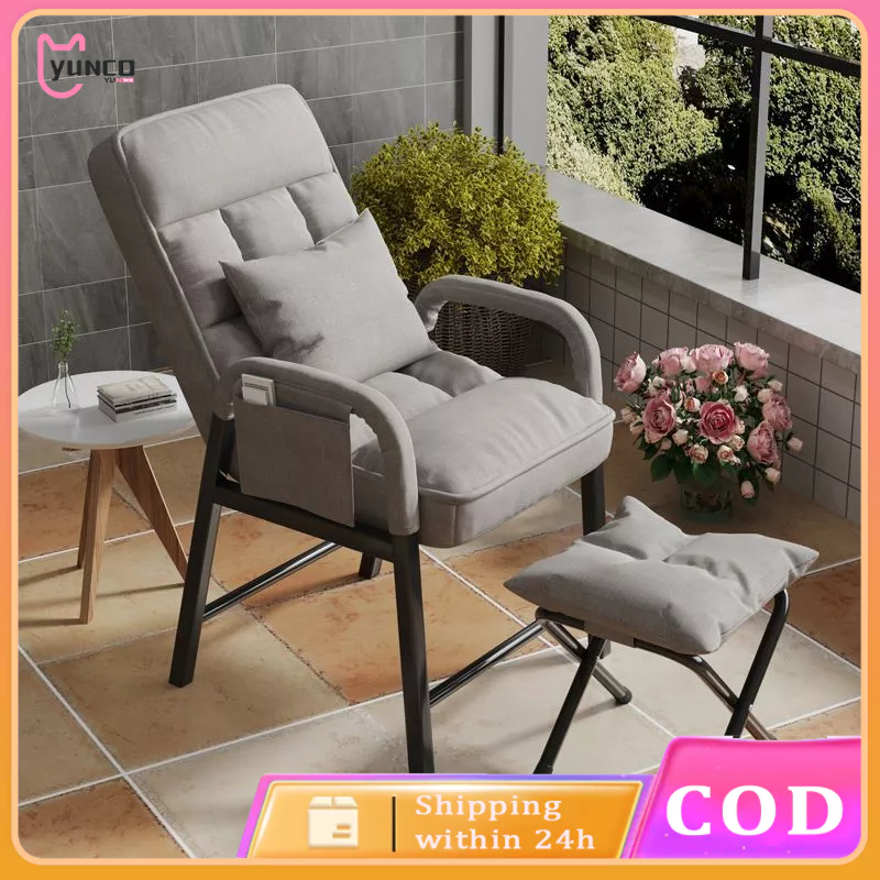 Grey Home Cozy Reclining Chair with Footstool / Comfortable Sofa Chair ...