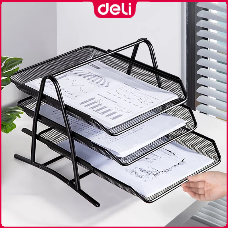 Deli File Tray Desktop Organizer Magazine Document Paper Storage Shelf ...