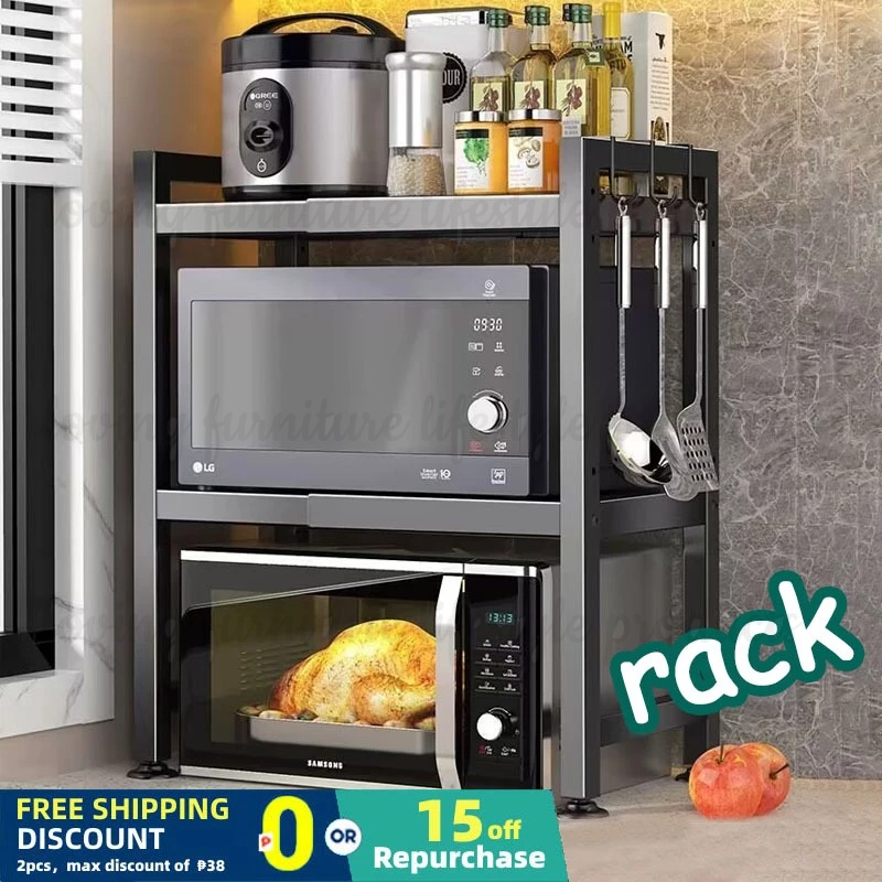 Adjustable Microwave Oven Rack Kitchen Rack Stainless Steel Storage ...
