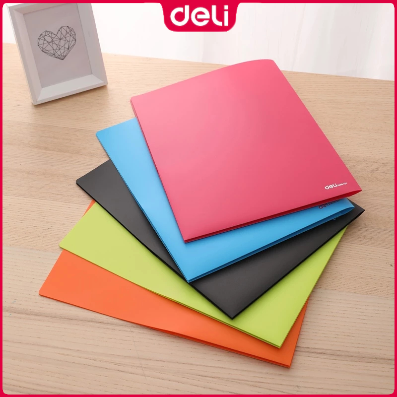 Deli E38120-PP Double Fold Report Clamp A4 Mixed Color Series | Shopee ...