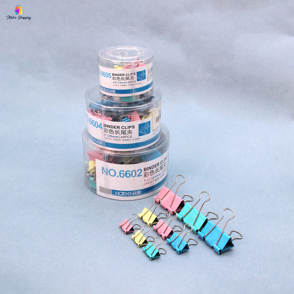 48 Pcs Colored Binder Clips Paper Clamps Assorted, Medium Paper Clips ...