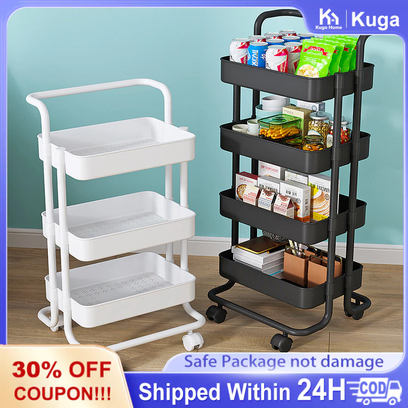 4 Tier Trolley Cart Organizer With Wheels kitchen Trolley Organizer for ...