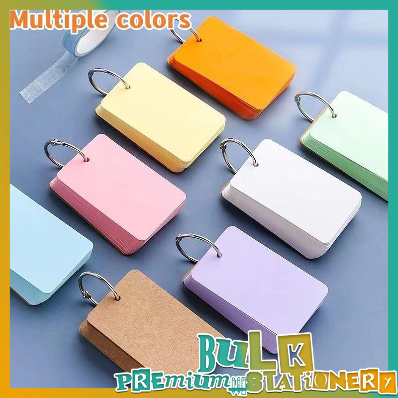 50PCS Blank Cards Iron Ring Handwritten Memo Pads English Word Card ...